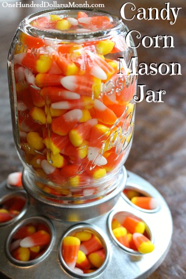 Candy Corn Mason Jar Upcycling A Mason Jar One Hundred Dollars A Month